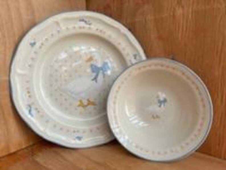 Vintage Geese Bowl and Plate - Etsy