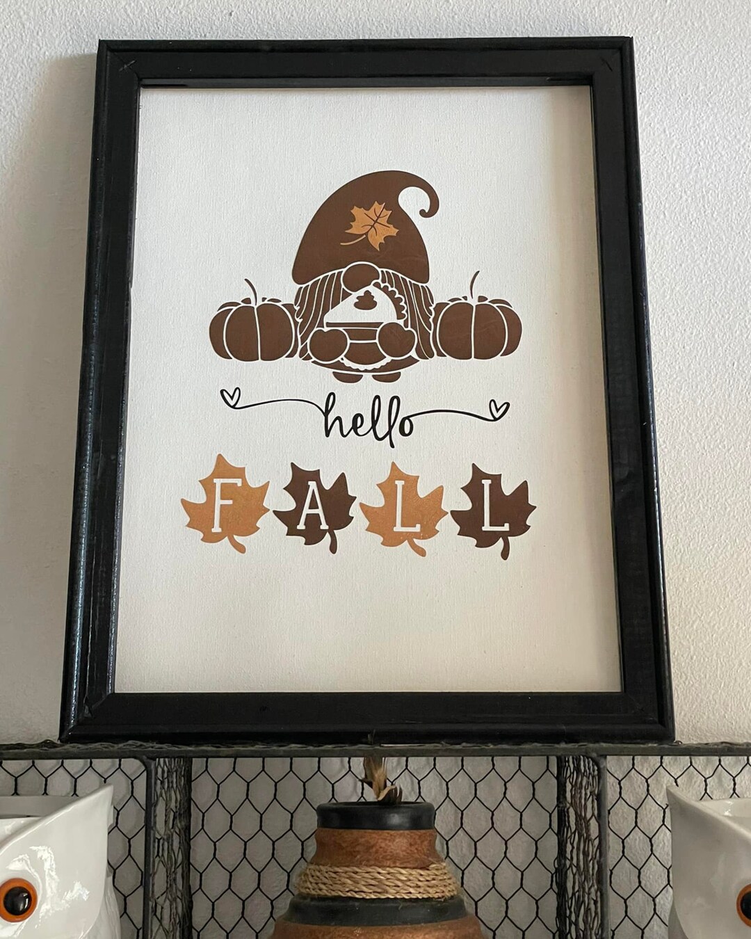 Hello Fall Gnome 12 X 14 Inch Canvas Print - Etsy