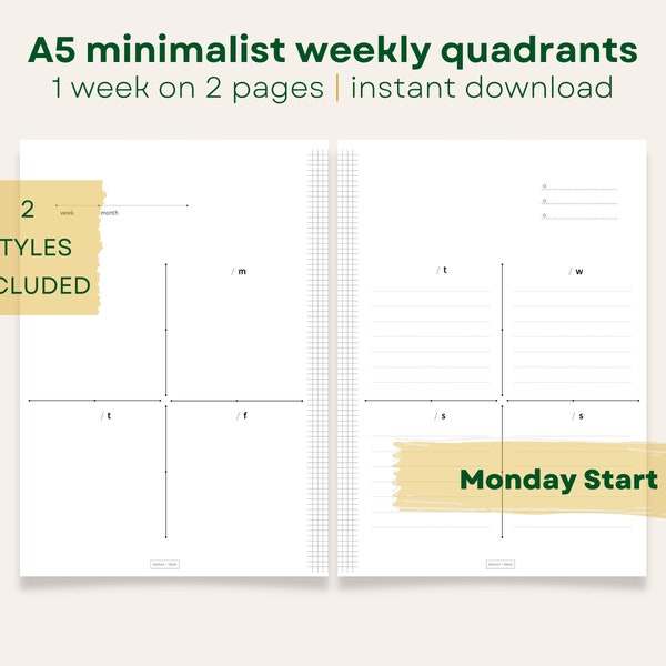 Quadrant Planner - Etsy