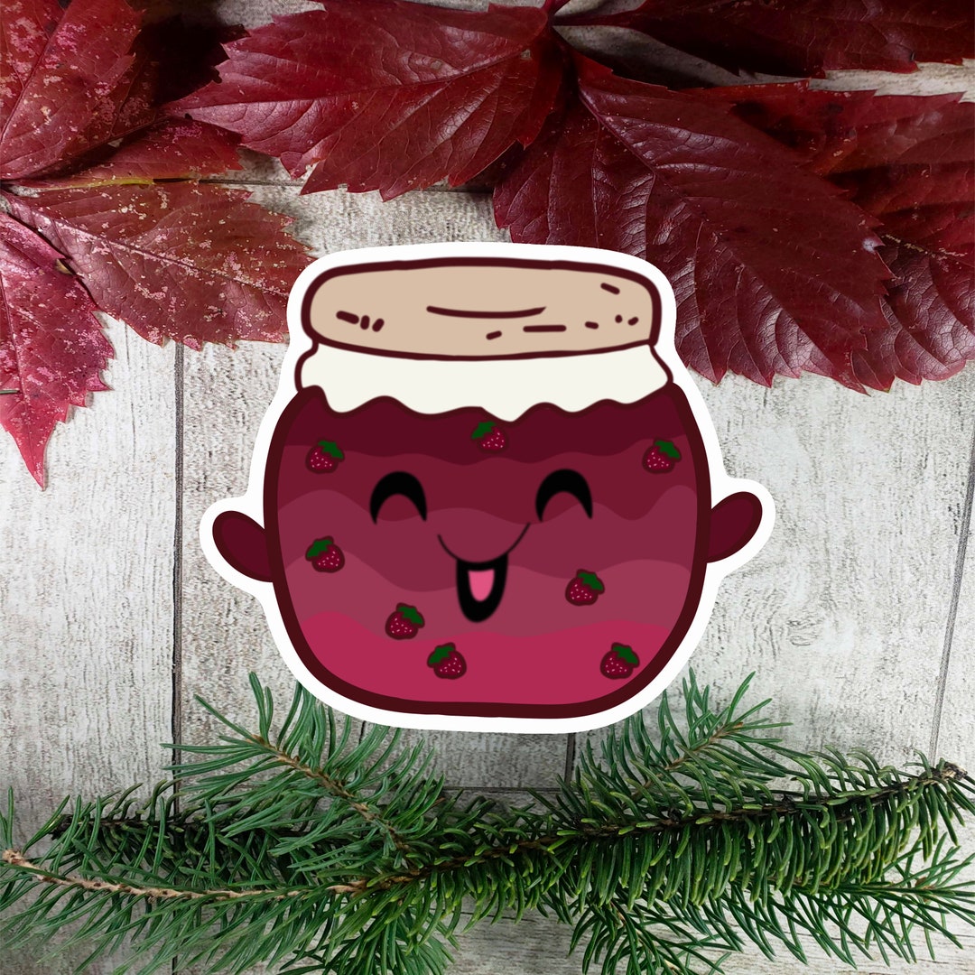 Cute Strawberry Jam Sticker Gift for Food Lovers Handmade - Etsy