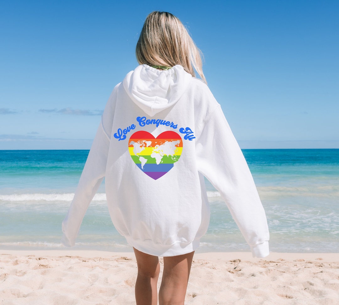 Pride Hoodie, Love Conquers All, LGBTQ Sweatshirt Gift, Pride Month ...