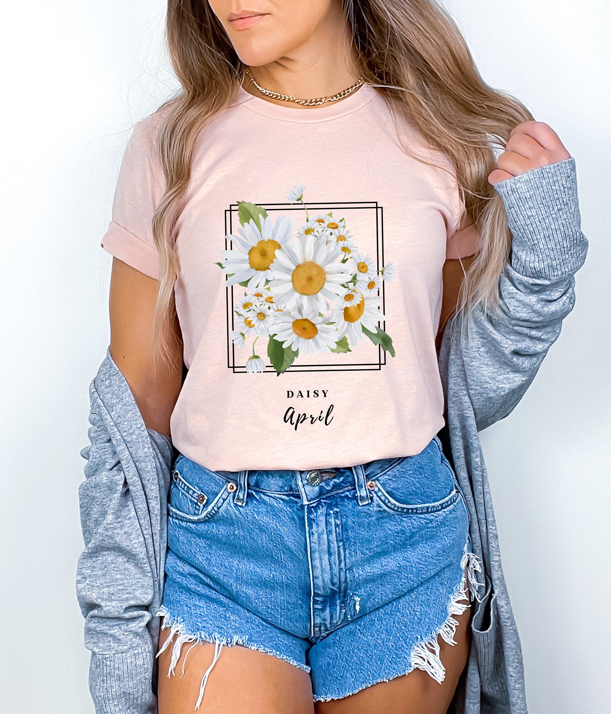 April Birthday Girl Shirt, Birth Month T-shirt, Birth Flower Tee, Wild ...