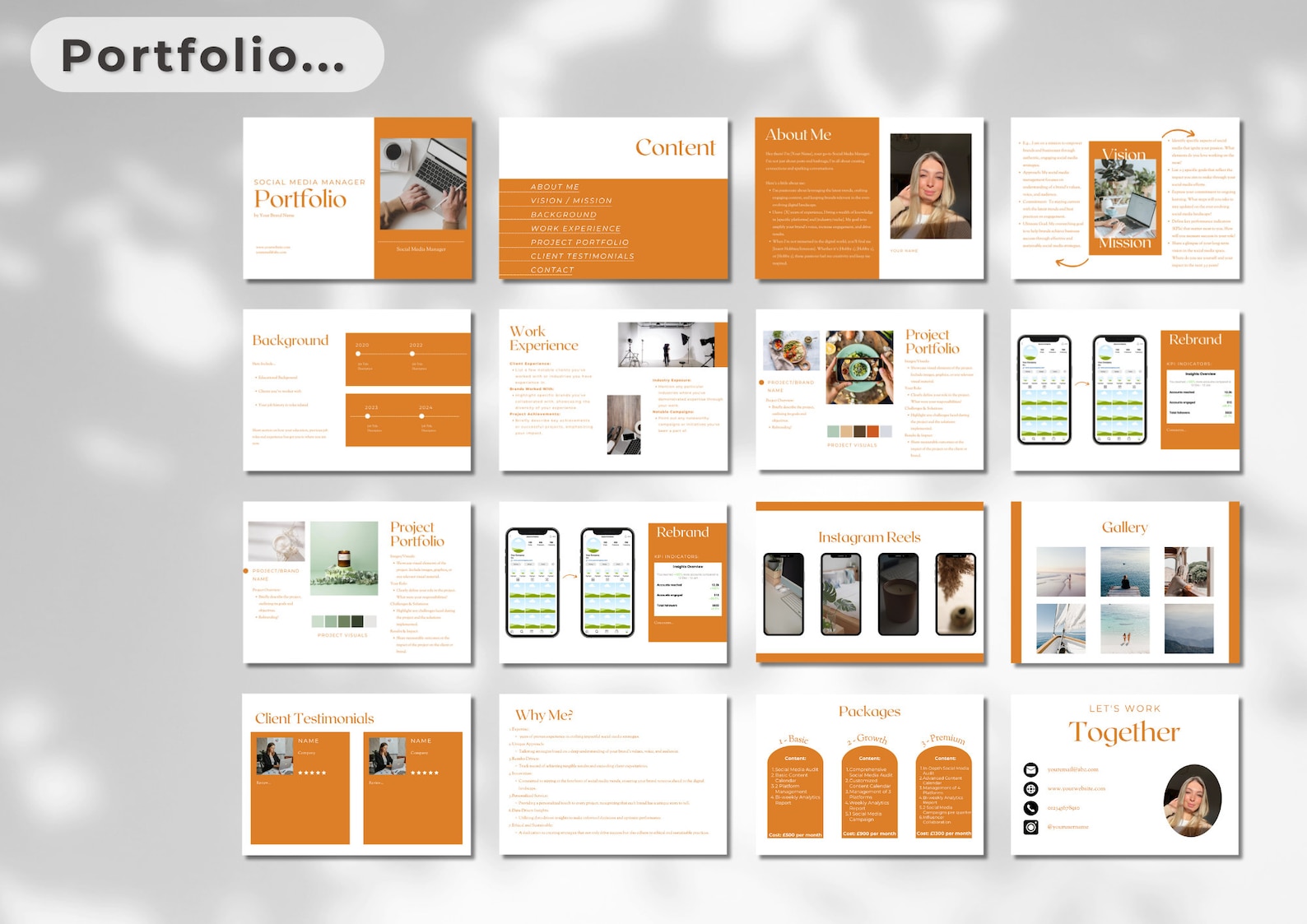 Social Media Portfolio Canva Template Customisable SMM Portfolio ...