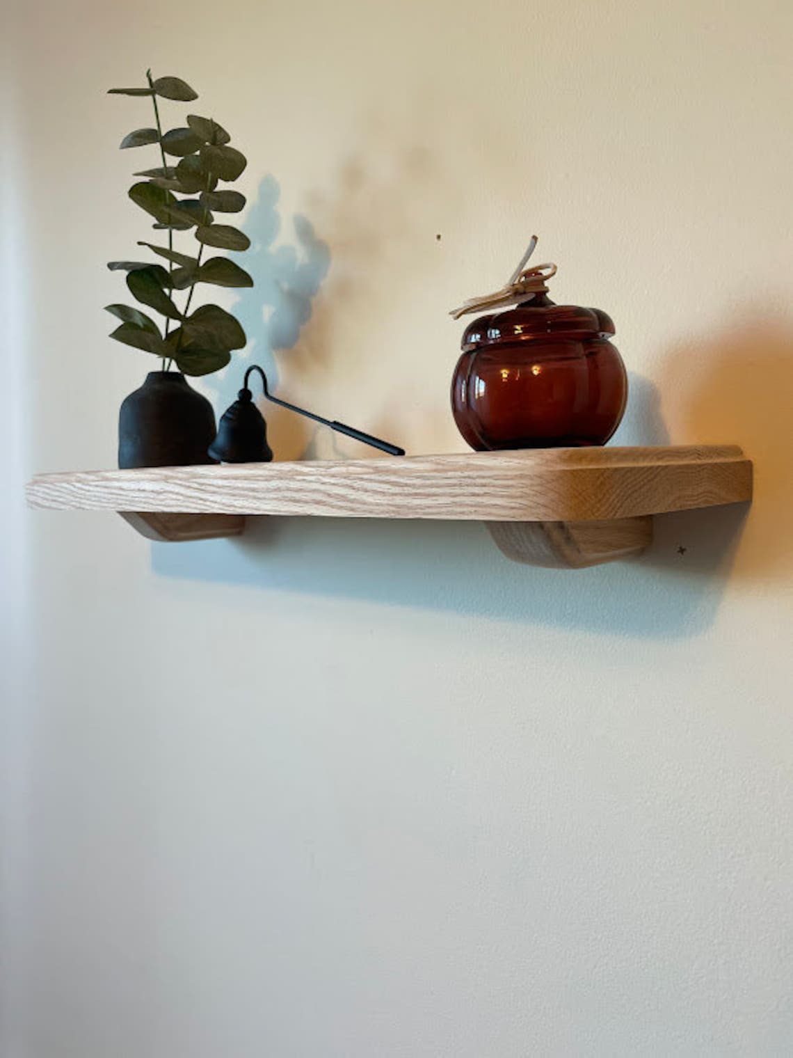 20 Inch Red Oak Shelf With Rounded Corners and Routered With a 'roman ...