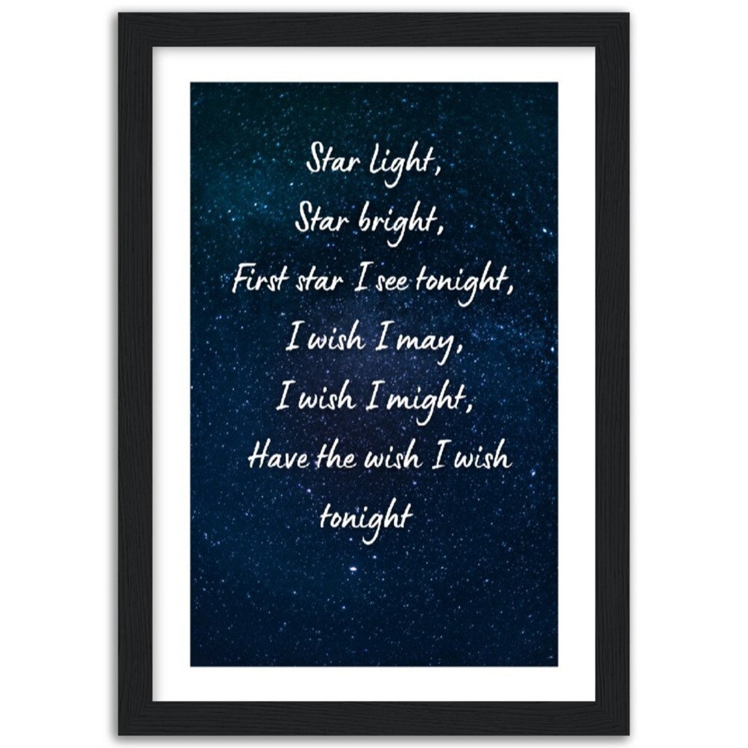 Star Light Star Bright Poem poster encadré en bois Parfait - Etsy France