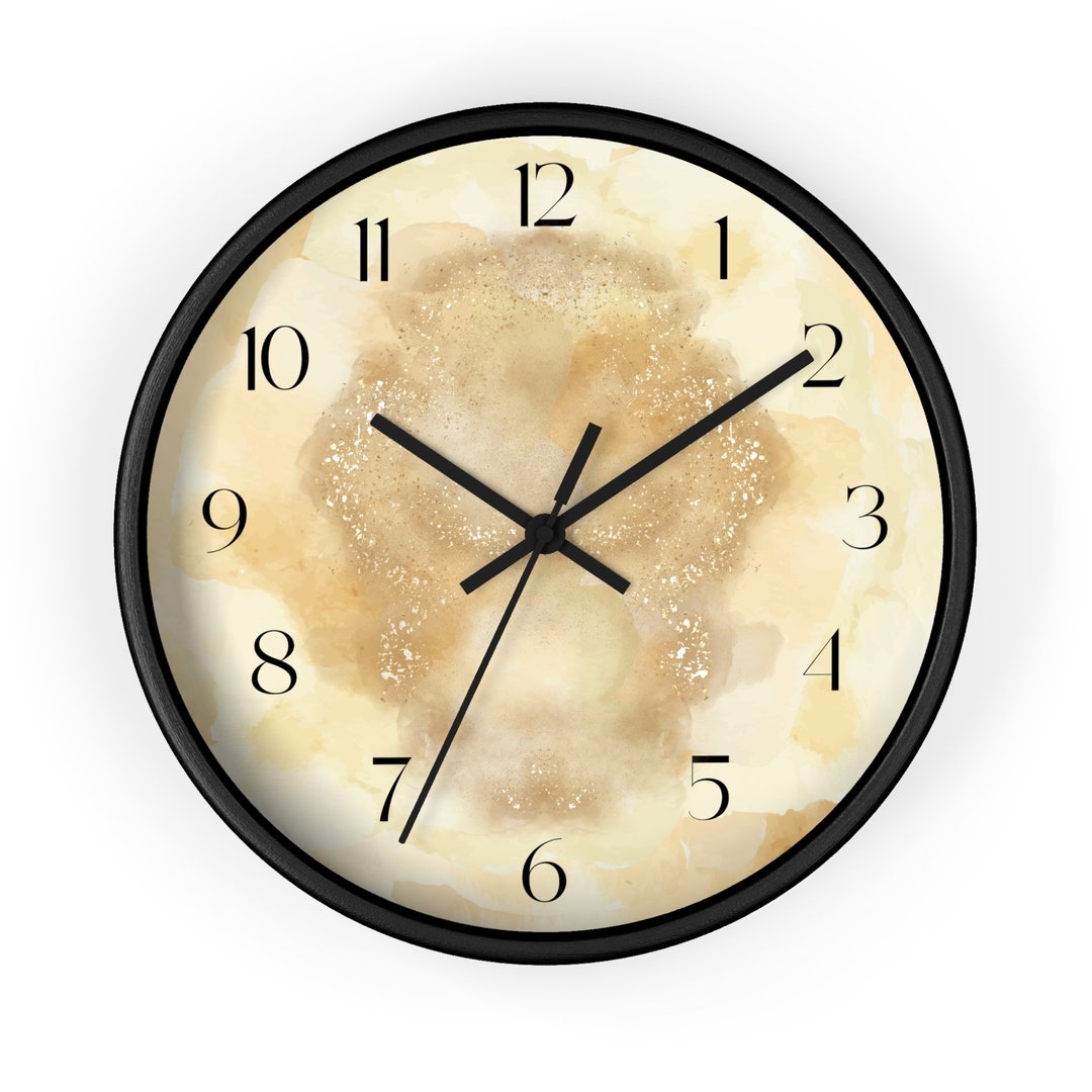 Modern Gold Glitter Watercolor Wall Clock - Etsy