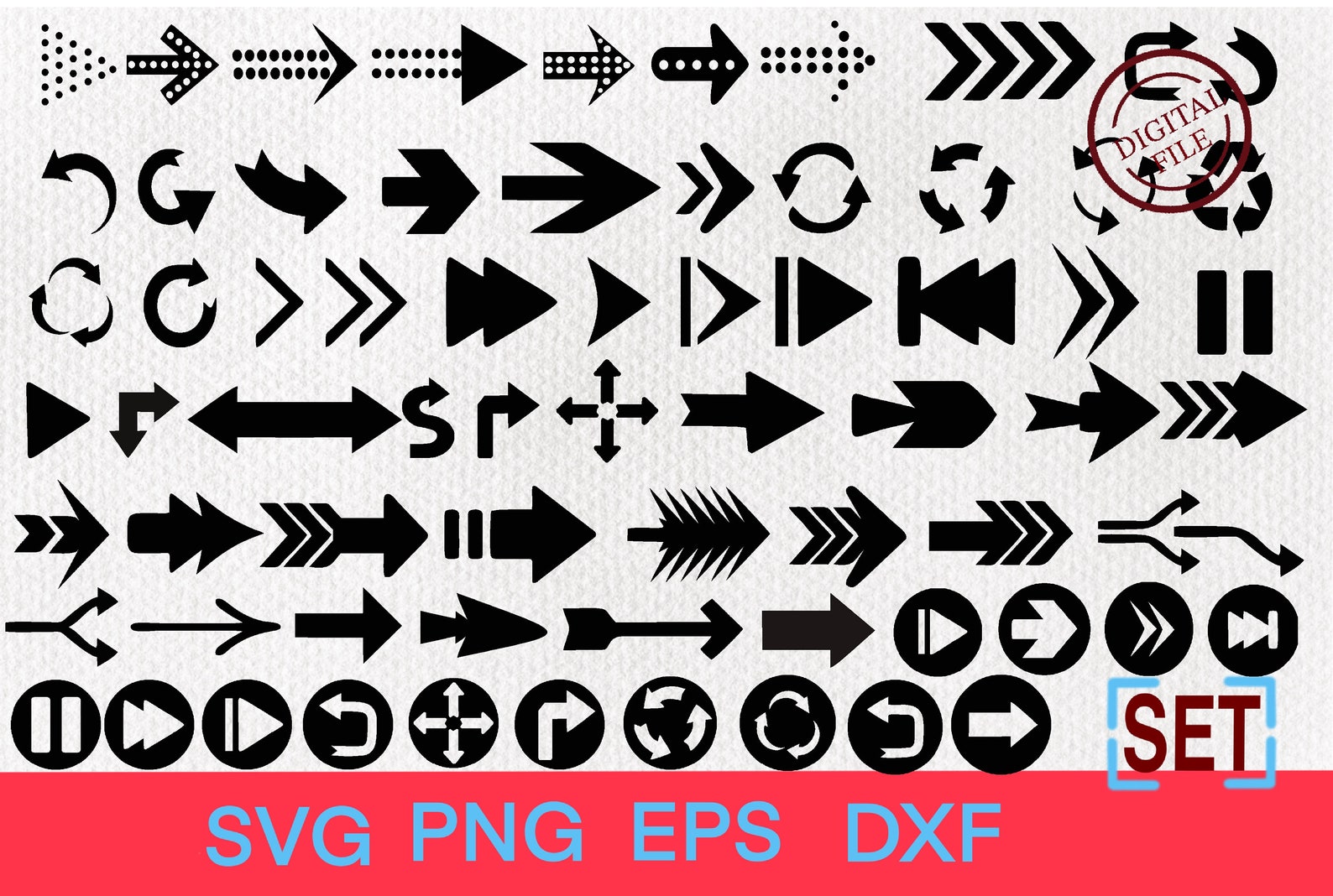 70 Arrow Shapes Cut Files - Road Direction Signs SVG - Arrows SVG ...