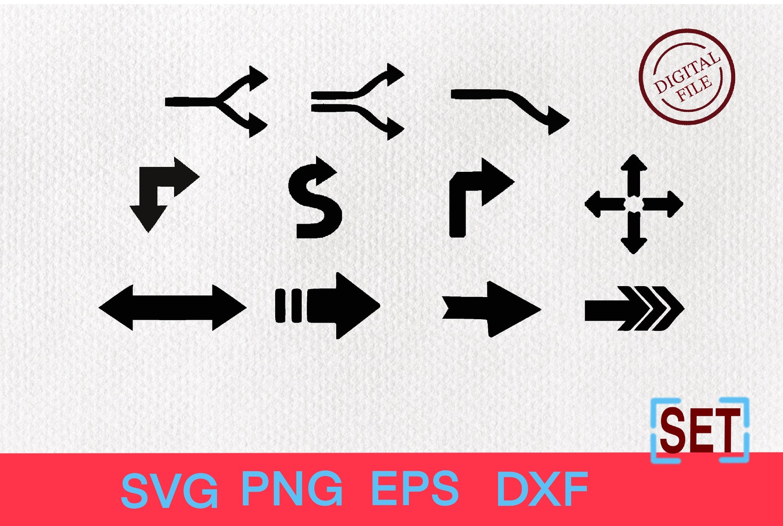 70 Arrow Shapes Cut Files - Road Direction Signs SVG - Arrows SVG ...