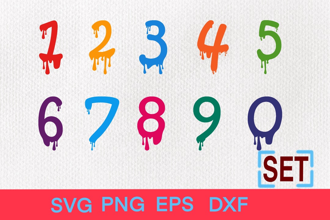 Dripping Font | Dripping Numbers Svg | Dripping Svg | Silme Font Svg ...