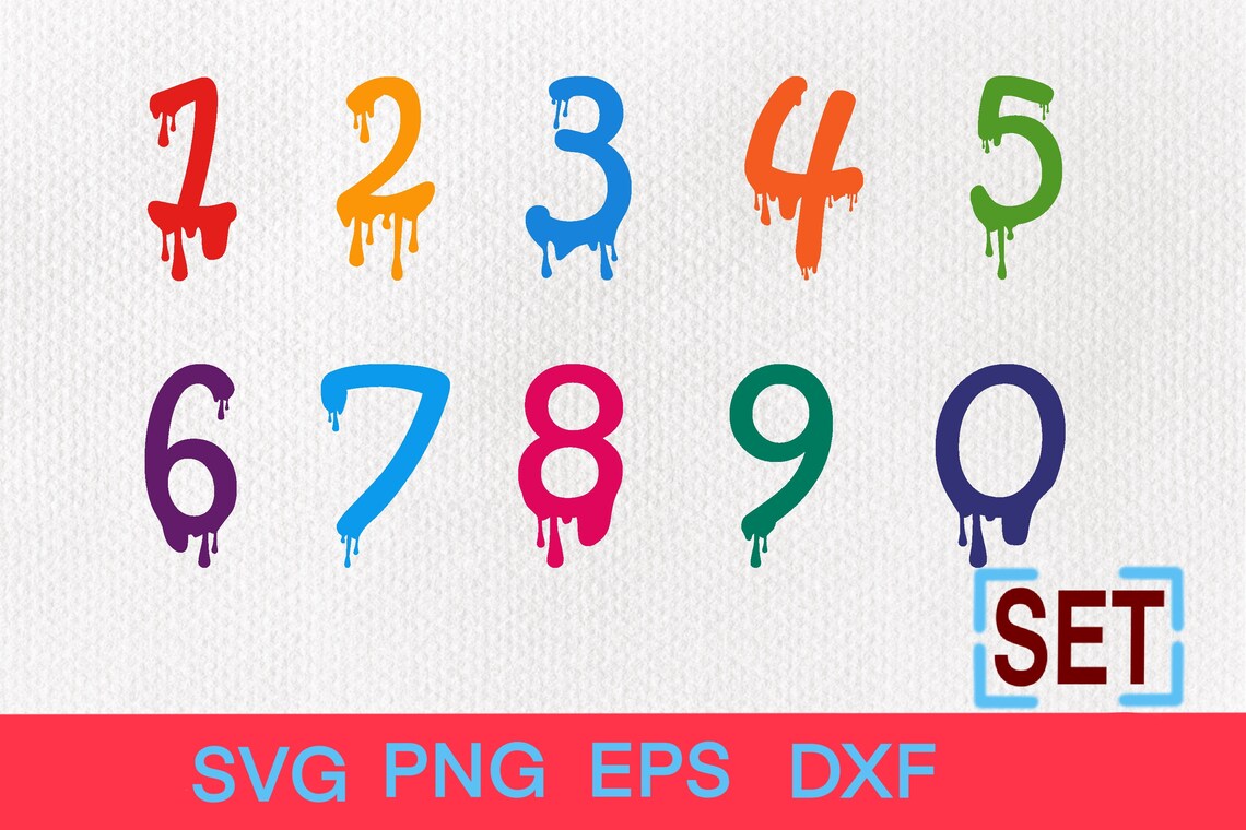 Dripping Font | Dripping Numbers Svg | Dripping Svg | Silme Font Svg ...