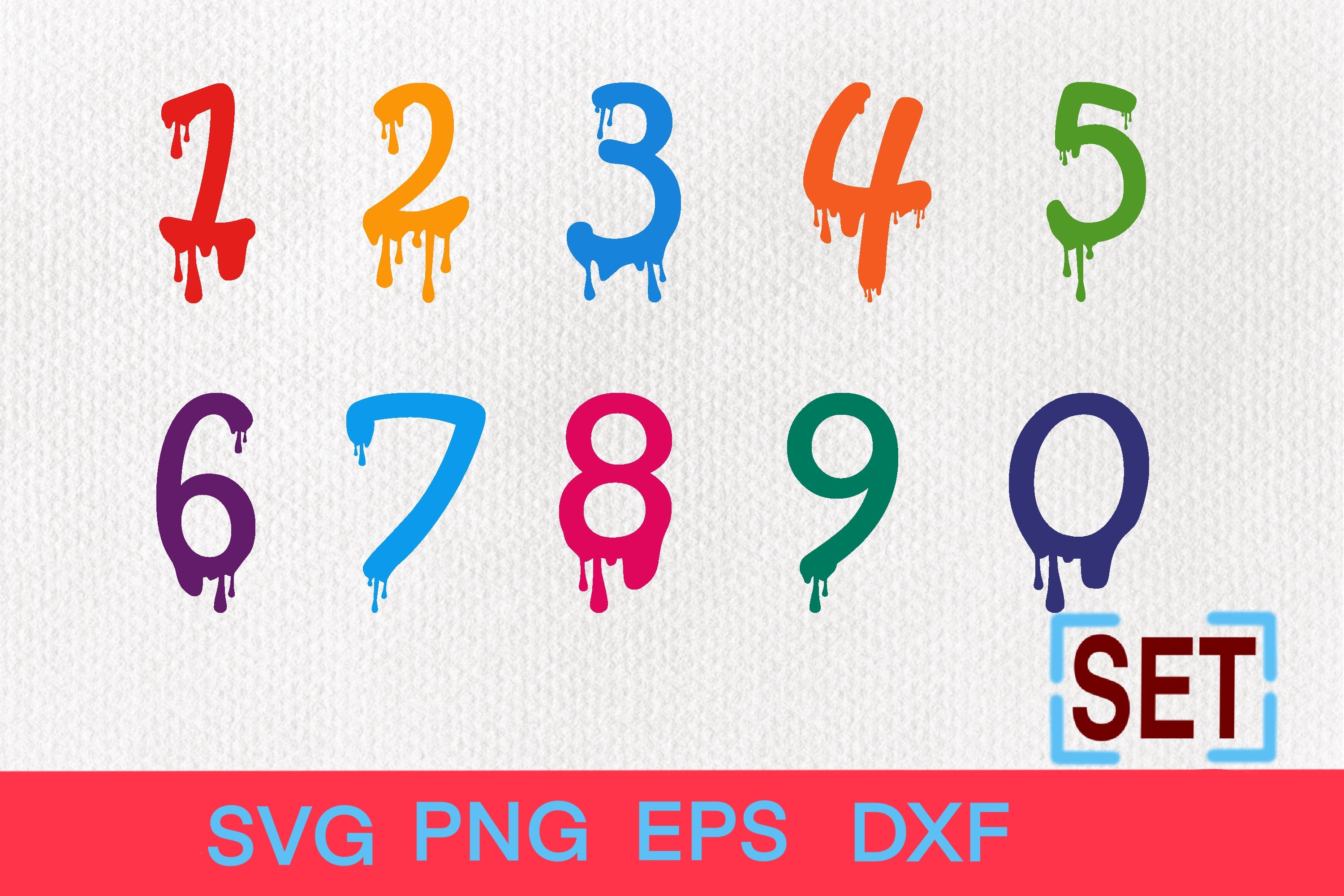 Dripping Font | Dripping Numbers Svg | Dripping Svg | Silme Font Svg ...
