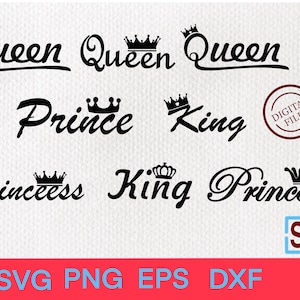 Queen Crown Svg | Queen Text | Tiara Svg | King Text | Prince Crowvn ...