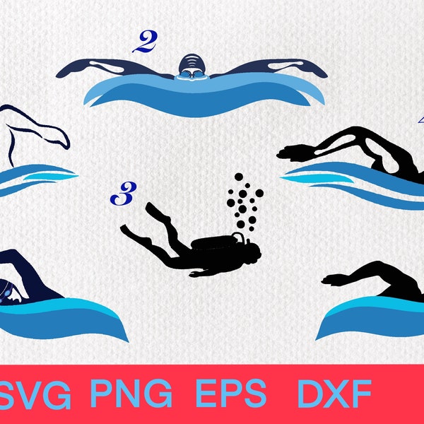 Swimmer Svg - Etsy