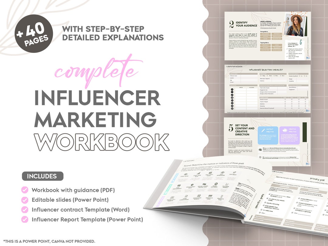 Influencer Marketing Workbook | Strategy | Step by Step Guide | Power ...