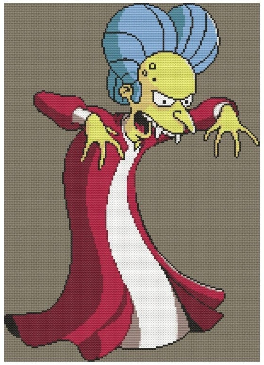 Count Burns - Treehouse of Horror PDF Cross Stitch Pattern, Halloween ...