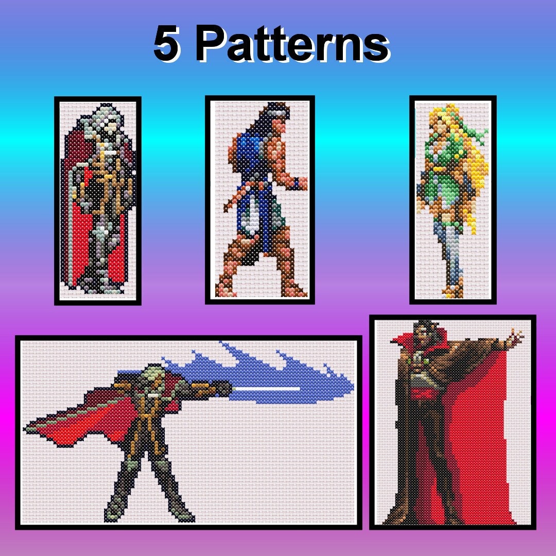 Castlevania Symphony of Night Cross Stitch Pattern Set - Alucard ...