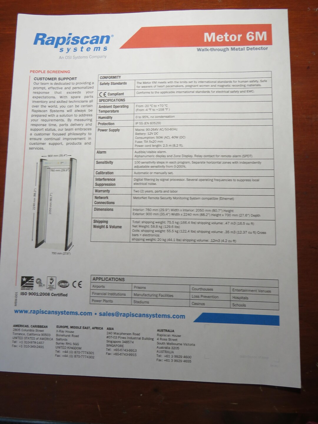 Rapiscan Metor6 Walk Through Security Metal Detector - Etsy