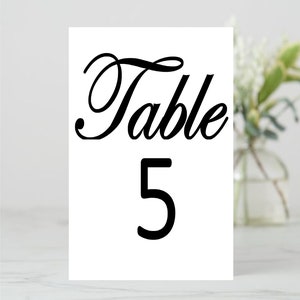Wedding Table Number Template, Printable Wedding Sign, Downloadable ...