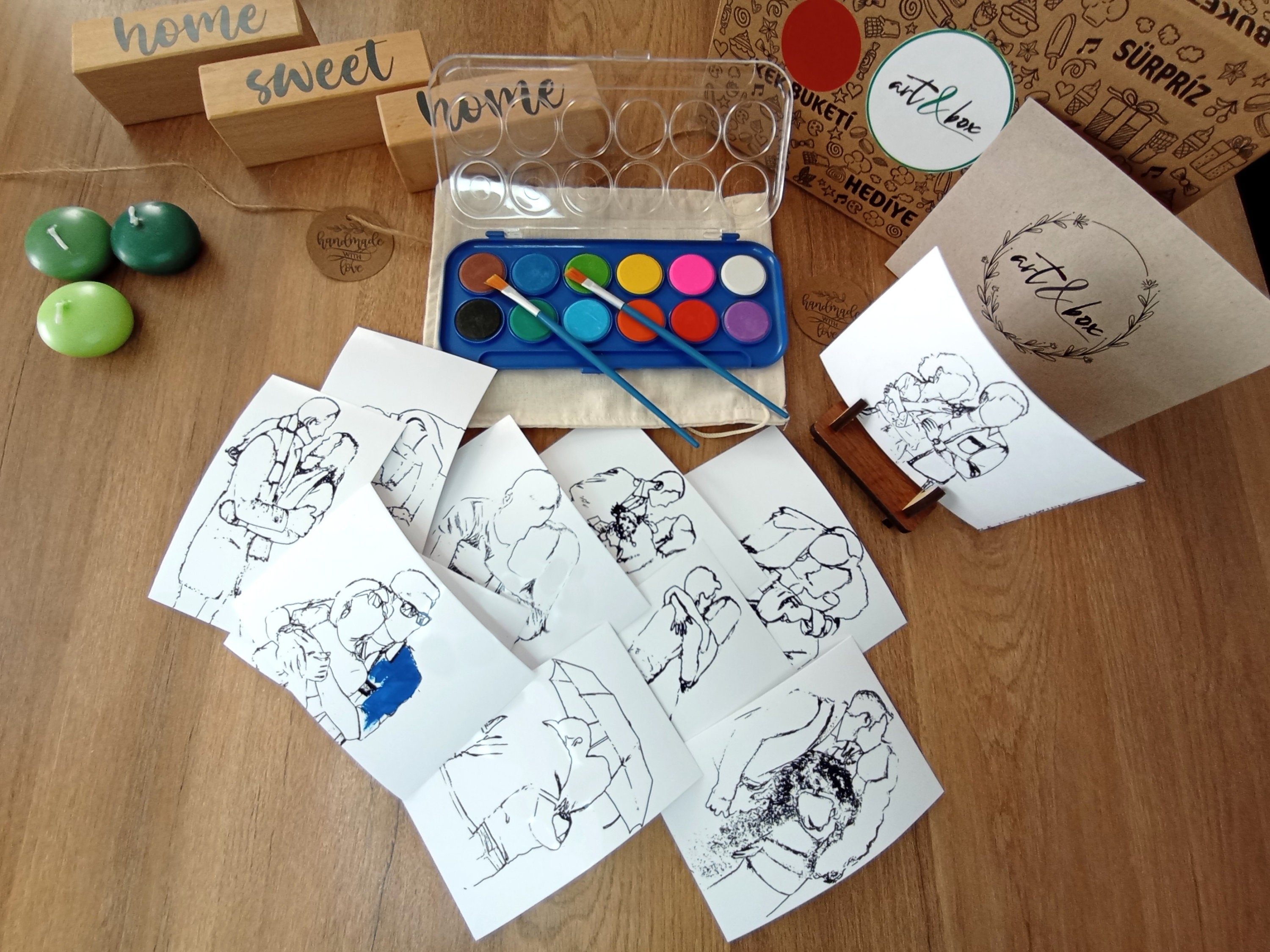 Personalized Couple DIY Photo Cards Painting Kit, Couples Date Night ...