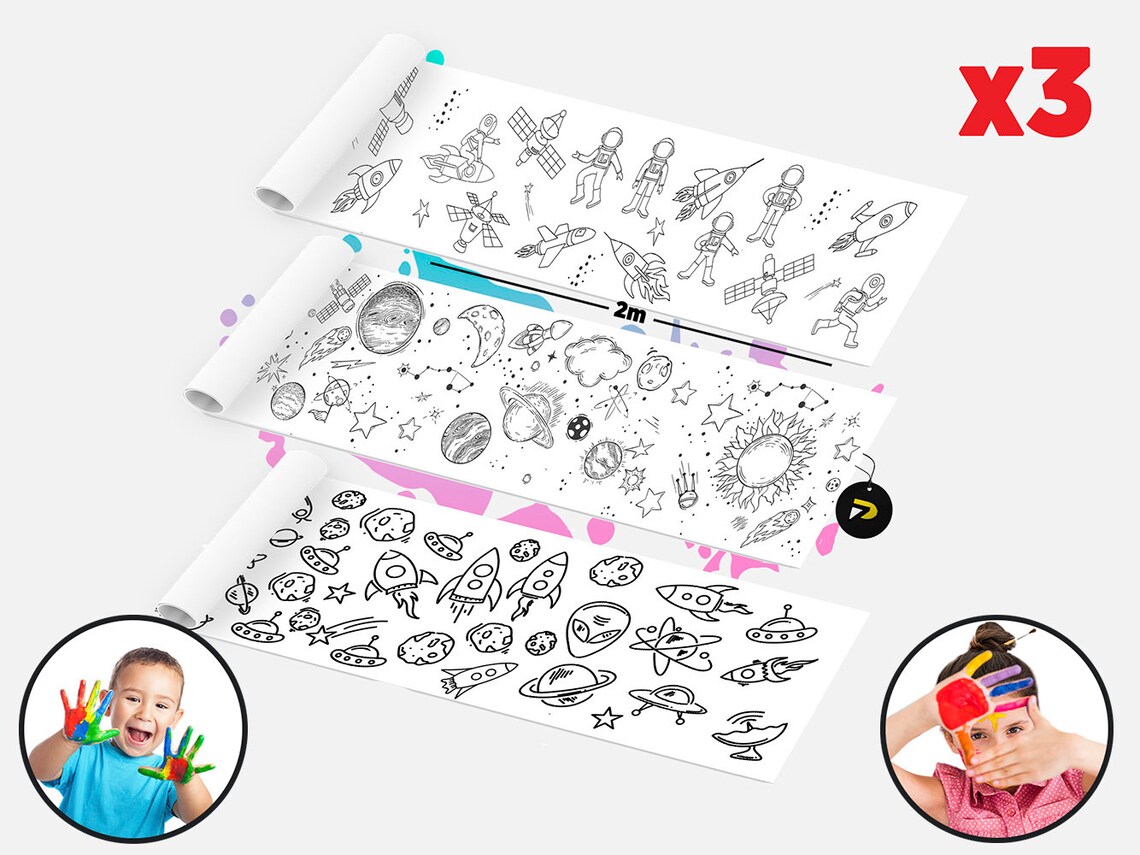 Space Themed Huge Coloring Poster Giant Large Colouring Page - Etsy