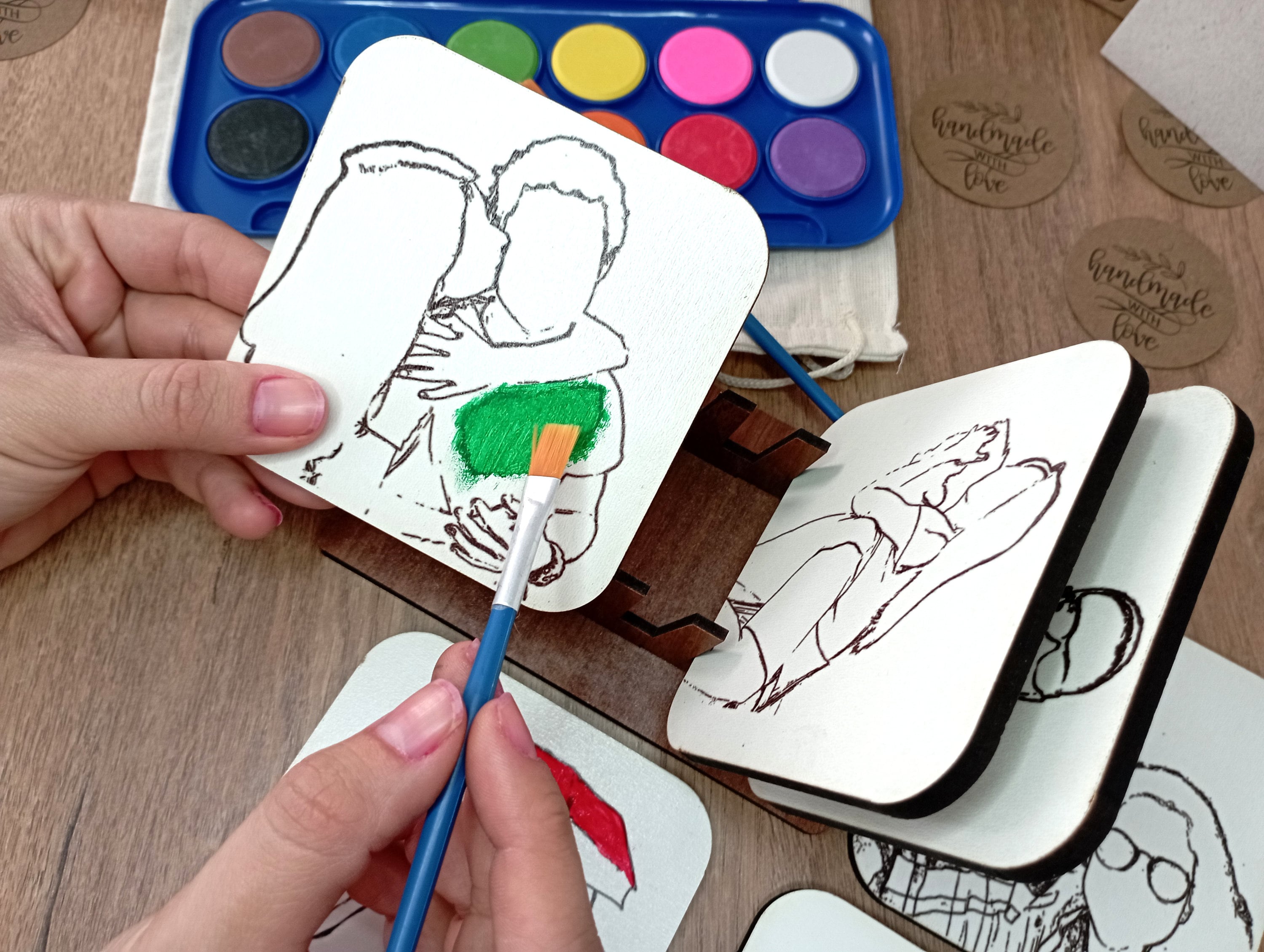 Personalized Couple DIY Photo Wooden Painting Kit, Couples Date Night ...