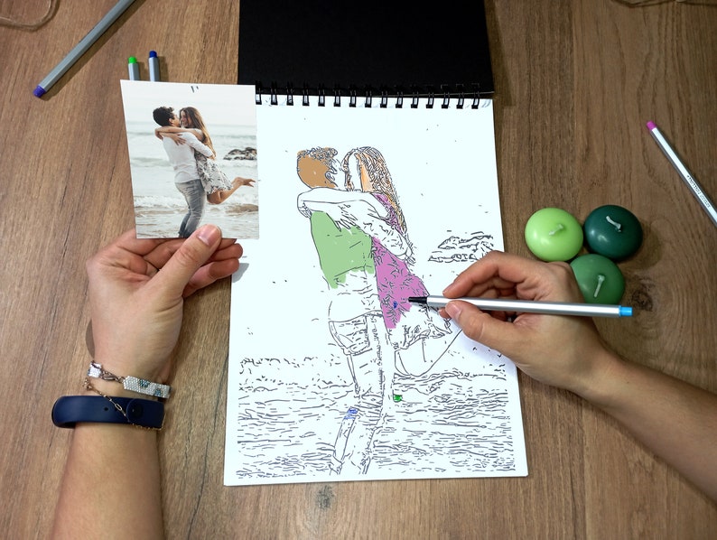 Personalized Coloring Book, Photo to Coloring Book, Custom Coloring ...