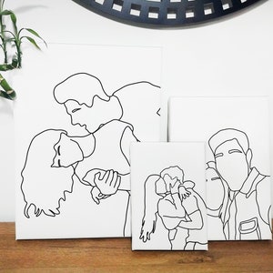 Personalized Couple Minimal Portrait DIY Painting Kit, Couples Date ...