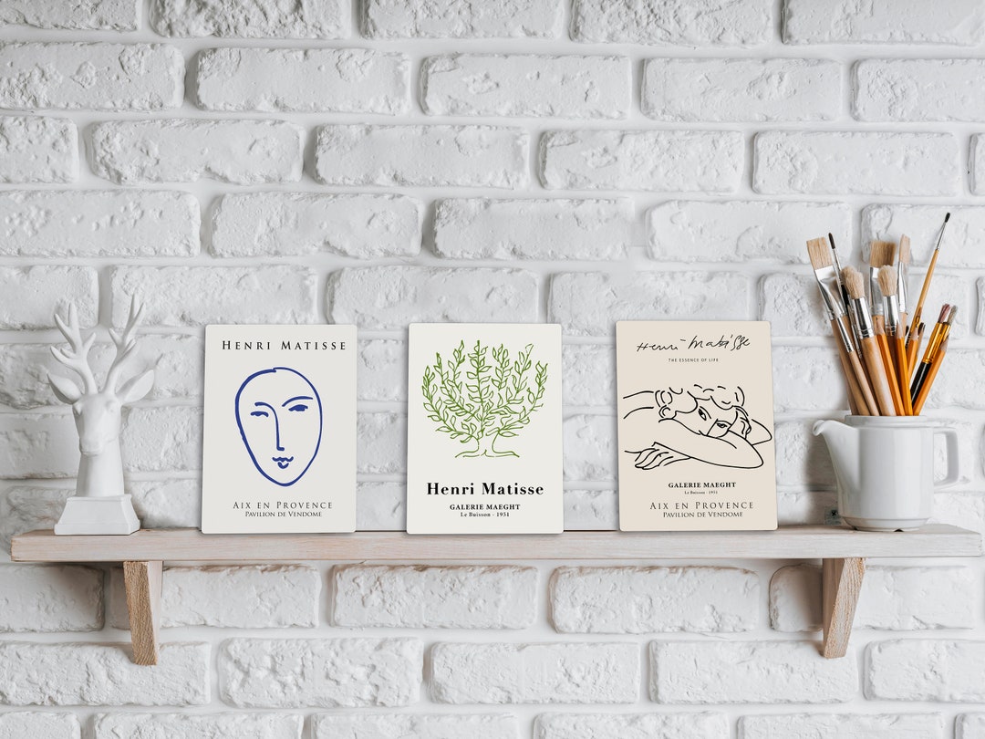 Henri Matisse 3 Piece Tiny Canvas Wall Art Set, Small Mini Canvas Home ...