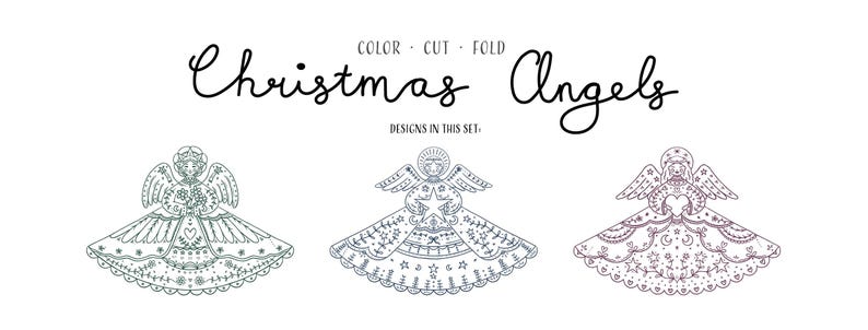 Printable Christmas Angel Set • DIY Cut & Fold Paper Craft • Instant ...