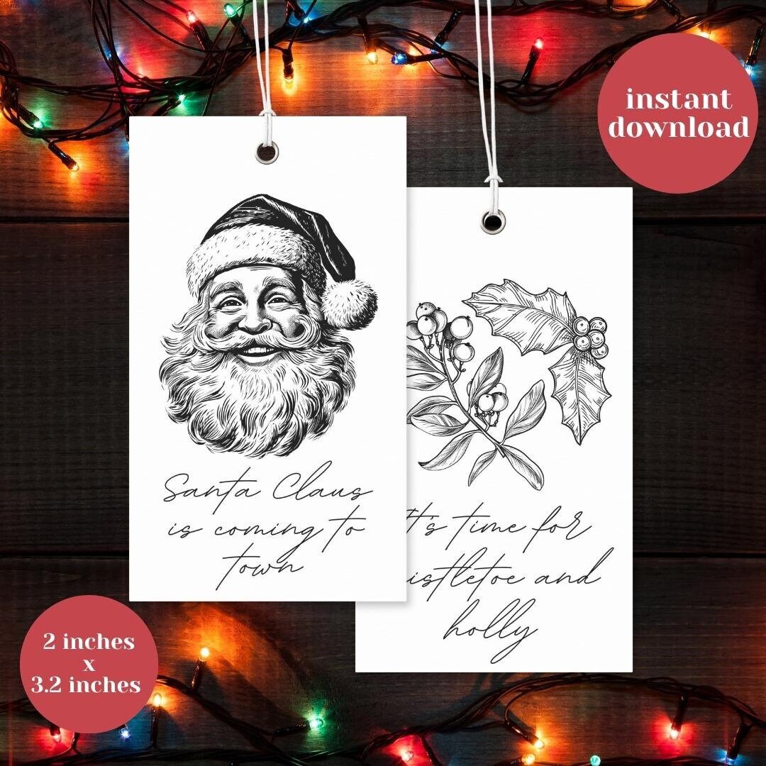 Gift Tags, Xmas Tags, Christmas Carols, Printable - Etsy