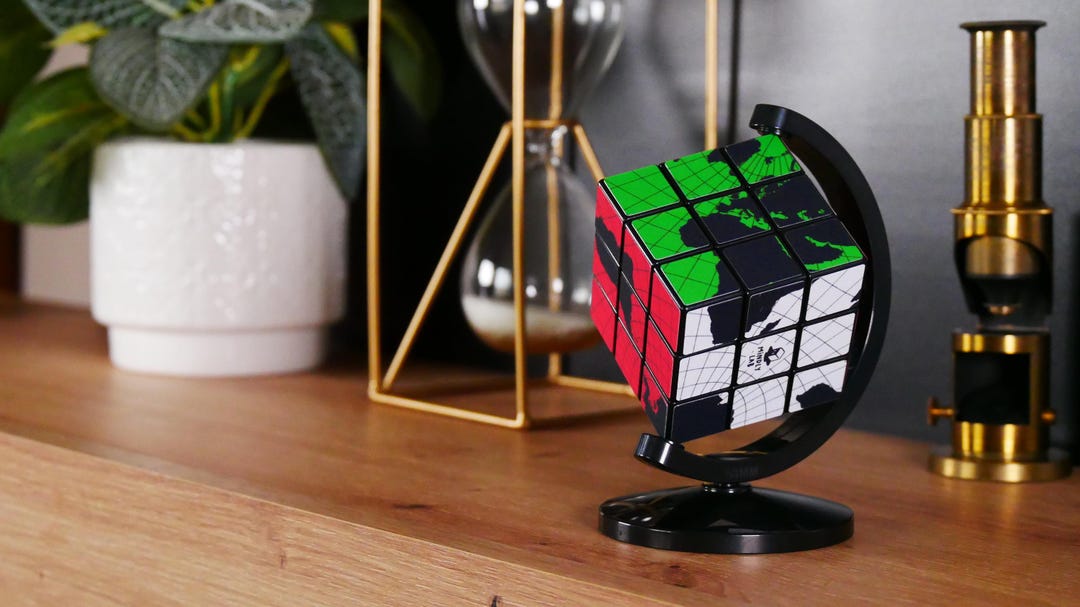 World Map Puzzle Cube – 3x3 Decorative Globe Geography Puzzle, Gift for ...