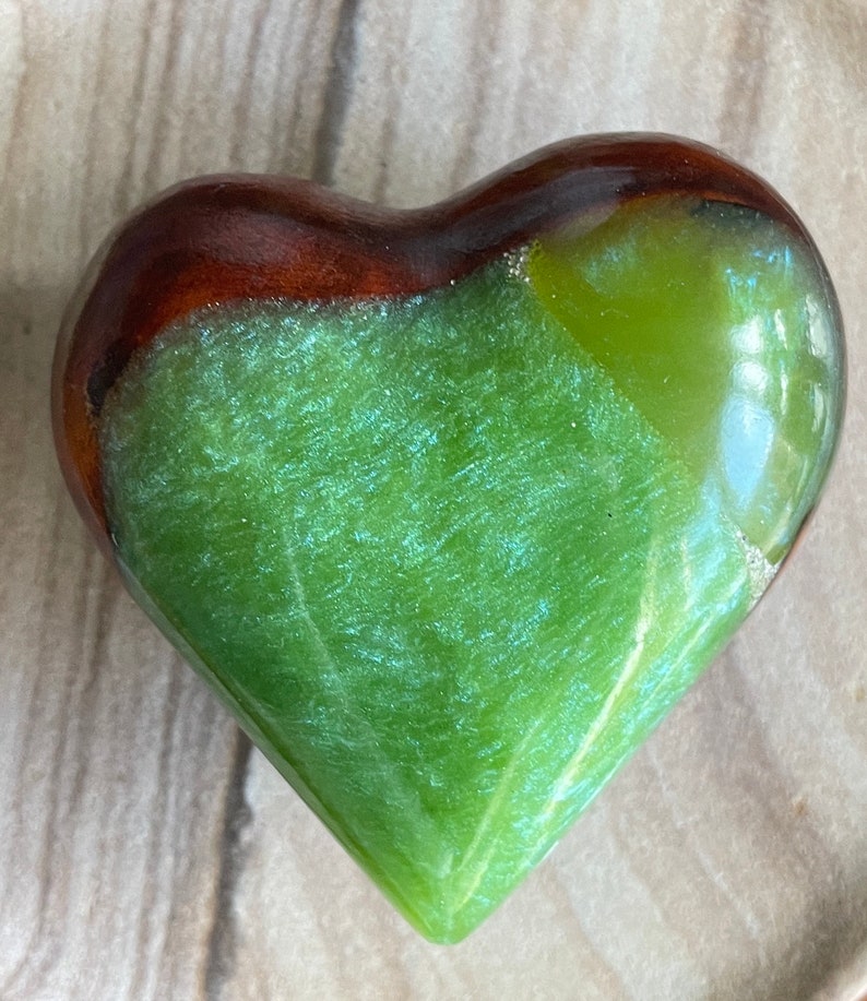 Sea Foam Green Inlayed Resin and Wood Exotic Heart - Etsy