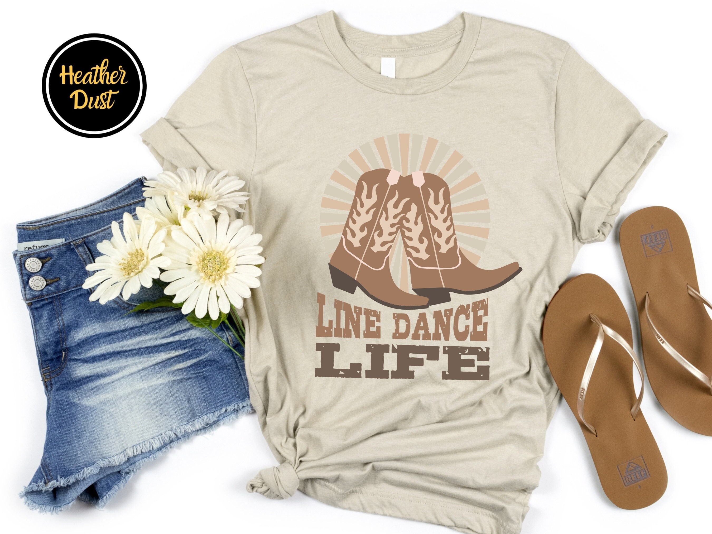 Line Dance Life T-shirt - Cute Cowboy Boots Tee - Gift for Line Dancing ...