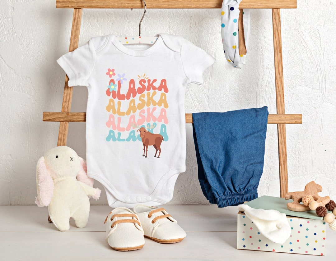 Retro Alaska Baby Bodysuit Cute Baby Outfit Baby Shower Gift Alaska ...