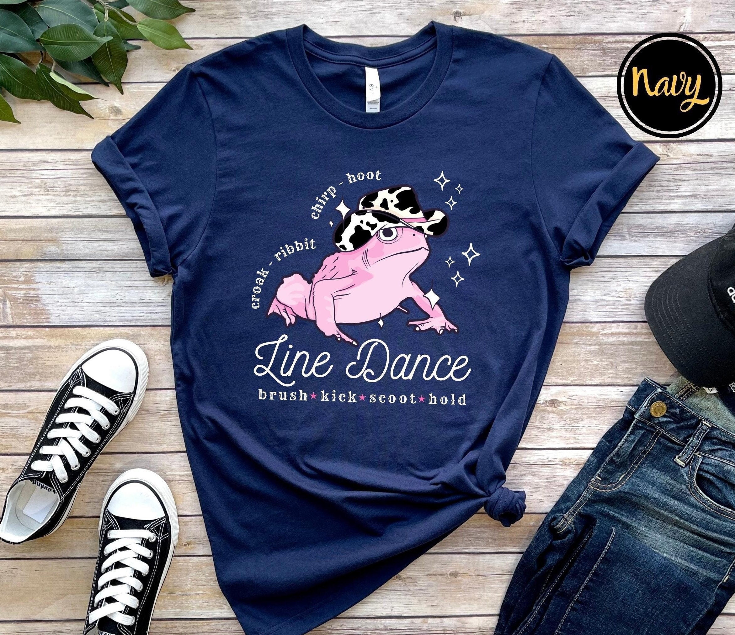 Line Dance Frog T-shirt Cute Cowboy Frog Tee Gift for Line Dancing ...