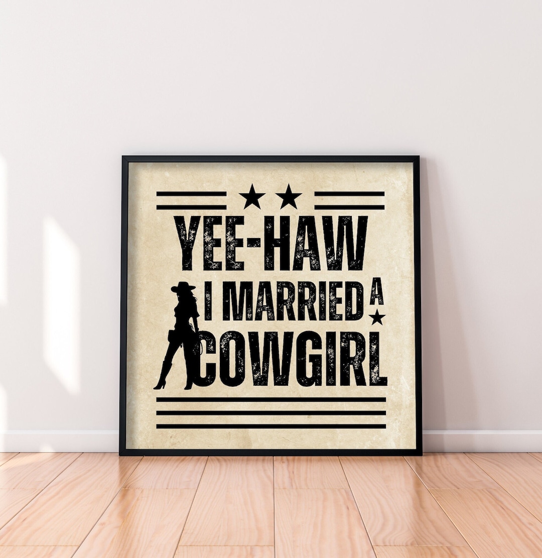 Yee-haw Cowgirl Poster, Western Vintage Wall Art, American Wall Decor ...