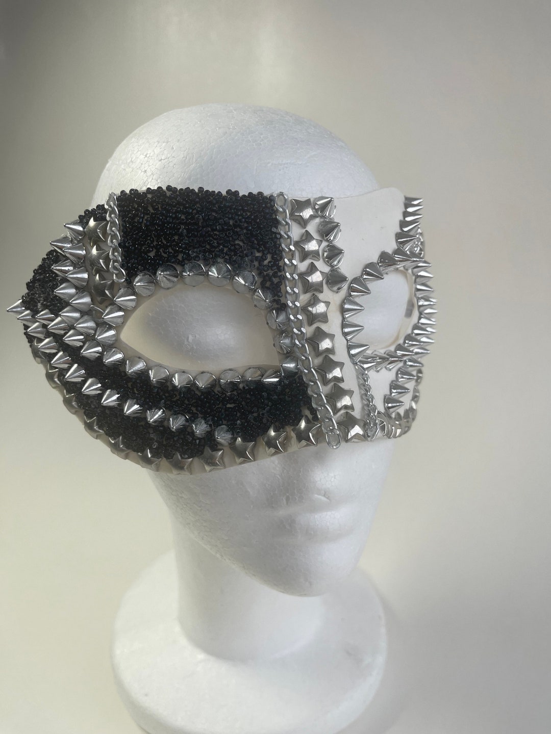 Venetian Masquerade Mask for Ball Headpiece Headdress Halo Gothic Face ...