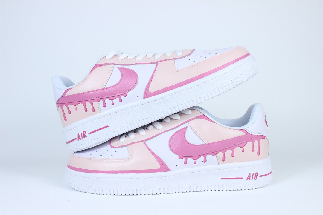 Pink Drip Air Force 1 Custom Women and Men - Etsy