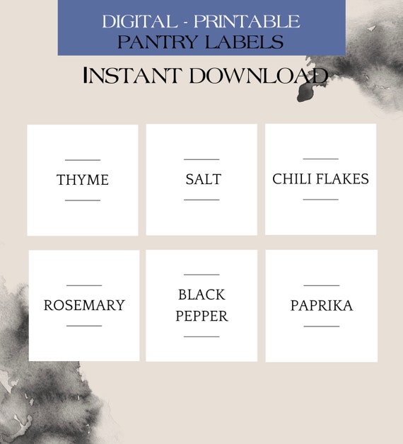 Pantry Labels Digital Download Kitchen Labels for Storage - Etsy