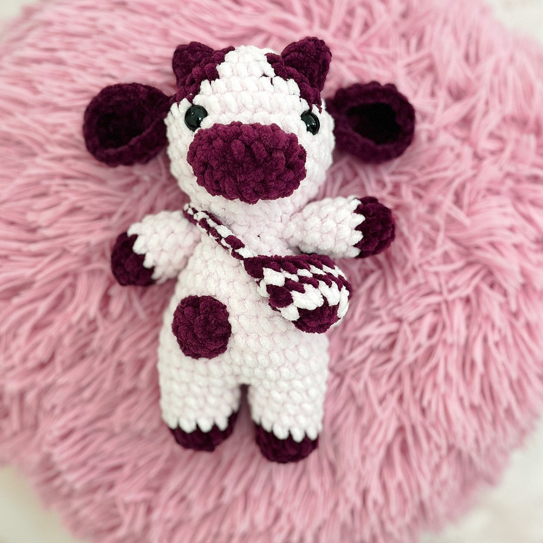 Crochet Cow Pattern, Cute Plush Standing Cow Pattern, Cuddly Stuffed ...