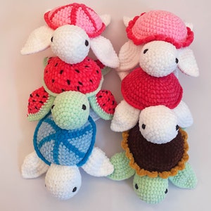 4in1 Crochet Turtle Pattern Set, Cute Toy, Sunflower, Spiral ...