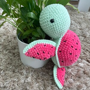 Crochet Watermelon Turtle Pattern Set, Cute Small/medium/large Turtles ...