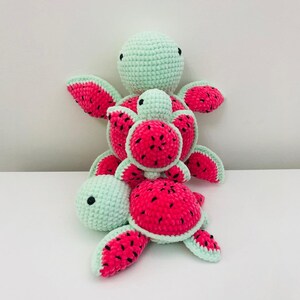 Crochet Watermelon Turtle Pattern Set: Amigurumi Plush (PDF Pattern) - Etsy
