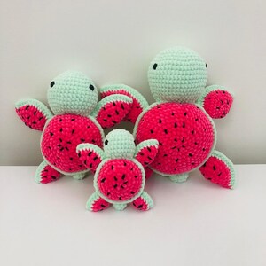 Crochet Watermelon Turtle Pattern Set: Amigurumi Plush (PDF Pattern) - Etsy