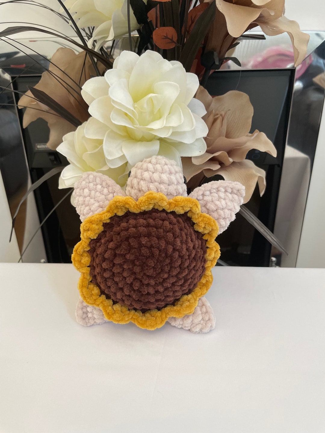 SMALL Crochet Sunflower Turtle Pattern, Cute Plushie, Crochet Turtle ...