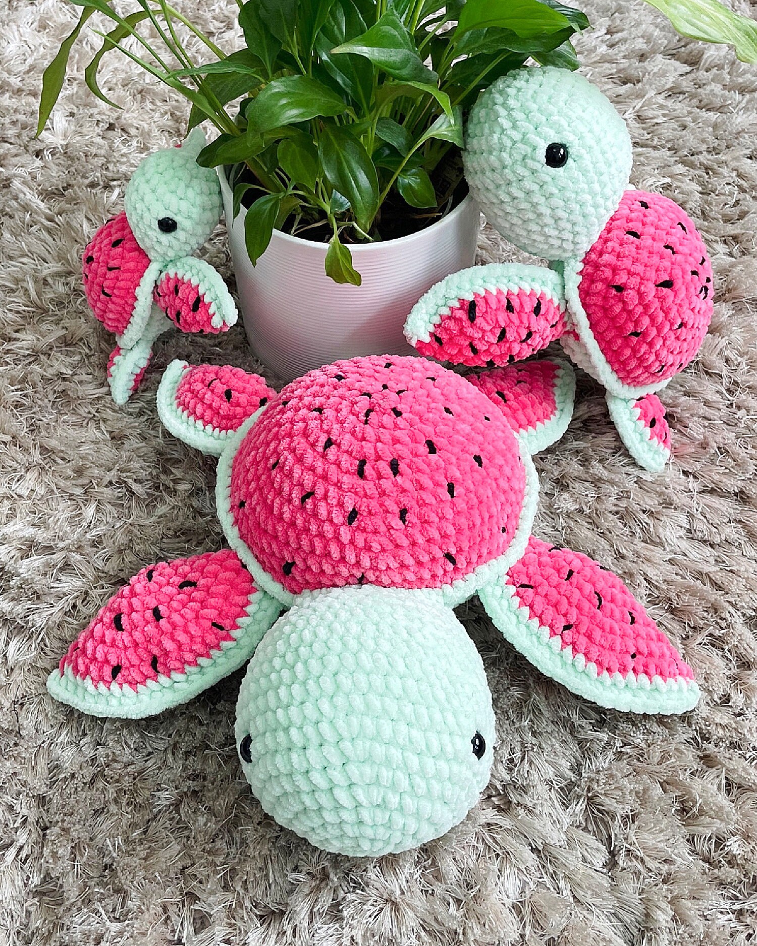 Crochet Watermelon Turtle Pattern Set: Amigurumi Plush (PDF Pattern) - Etsy