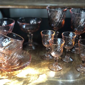 Vintage Arcoroc Pink Water Glass, Arcoroc Wine Glass, Rosaline Pink ...