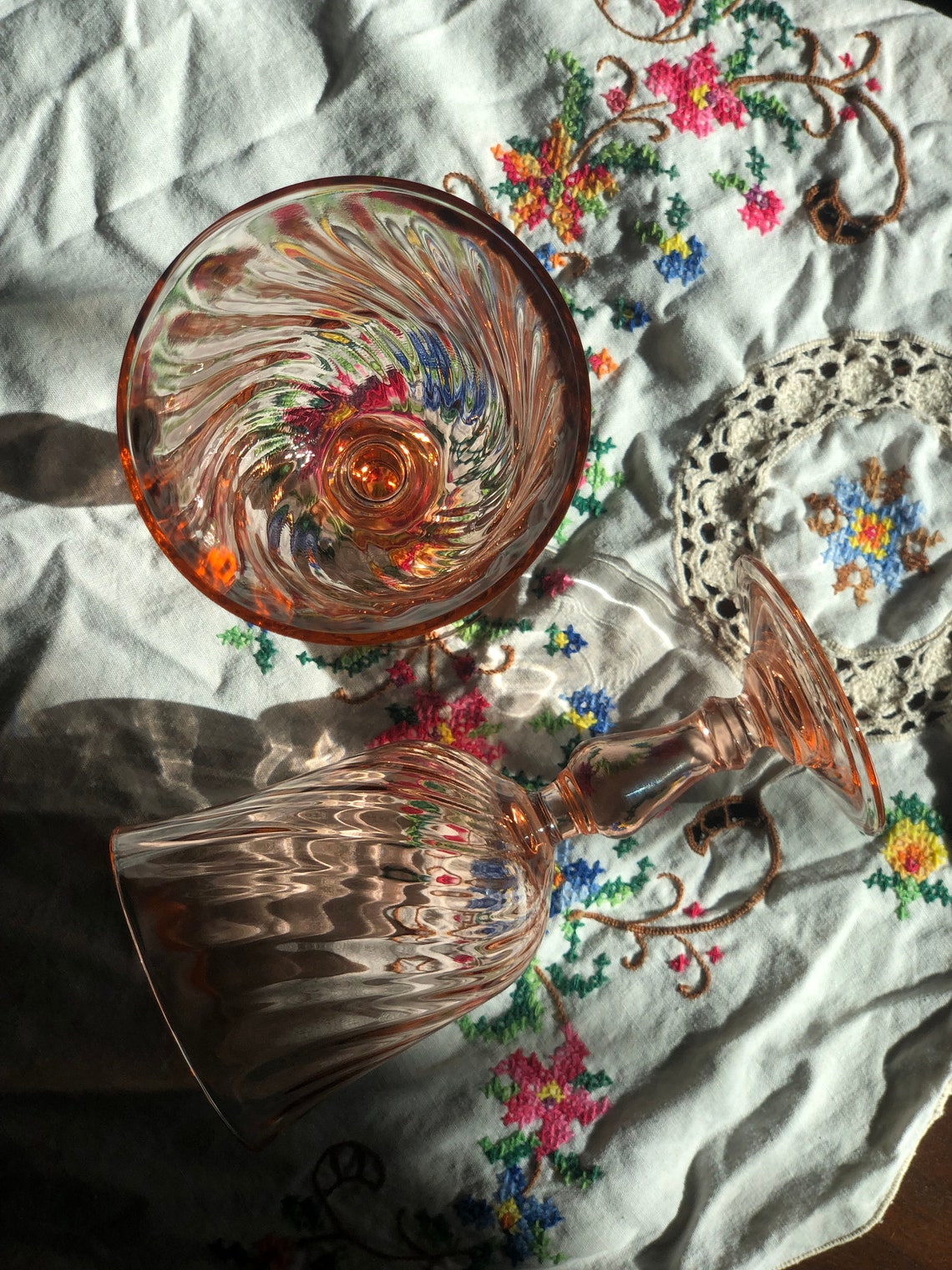 Vintage Arcoroc Pink Water Glass, Arcoroc Wine Glass, Rosaline Pink ...