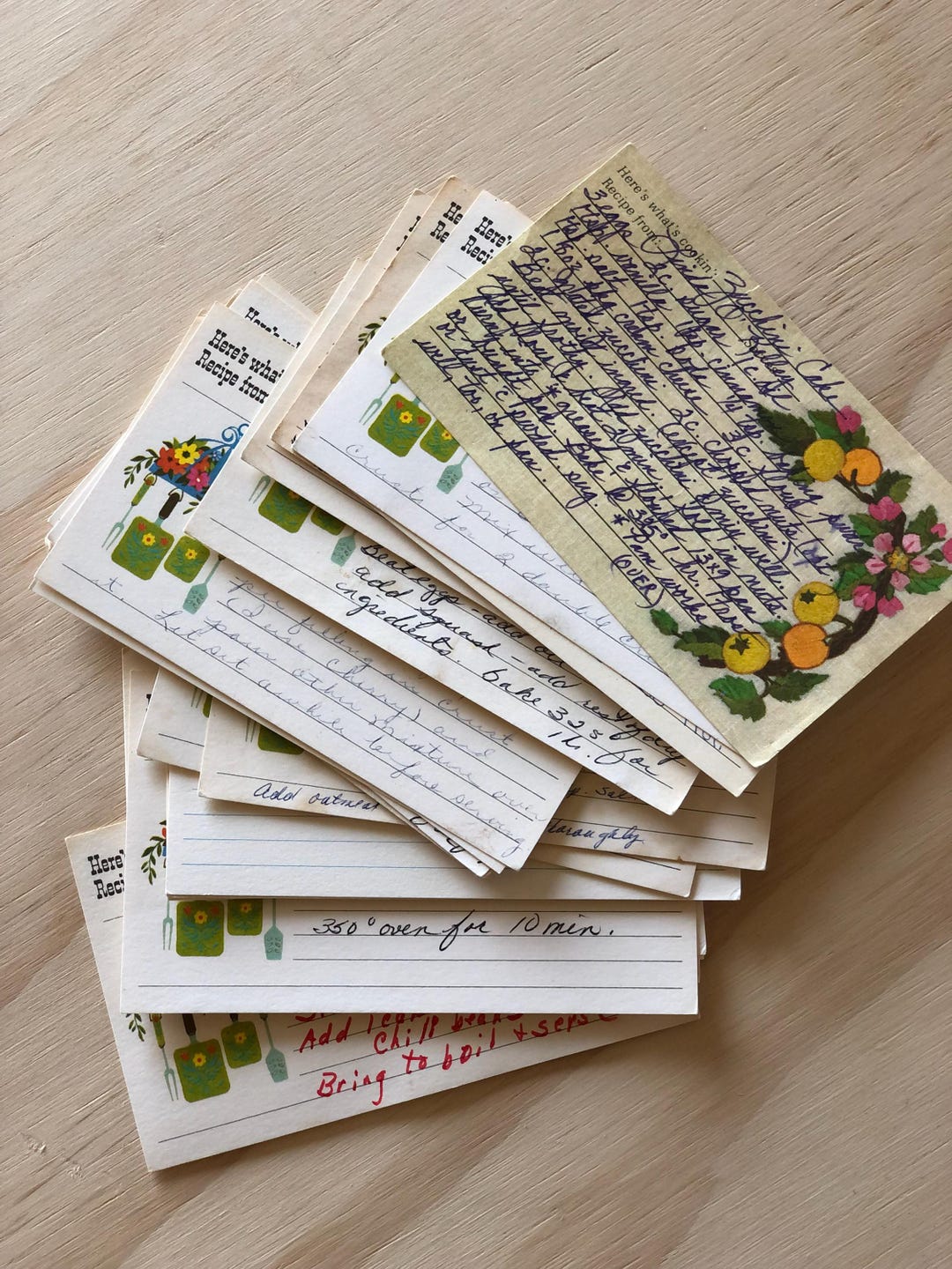 Vintage Current Recipe Cards, Used, Here’s What’s Cookin’, Recipe Cards ...