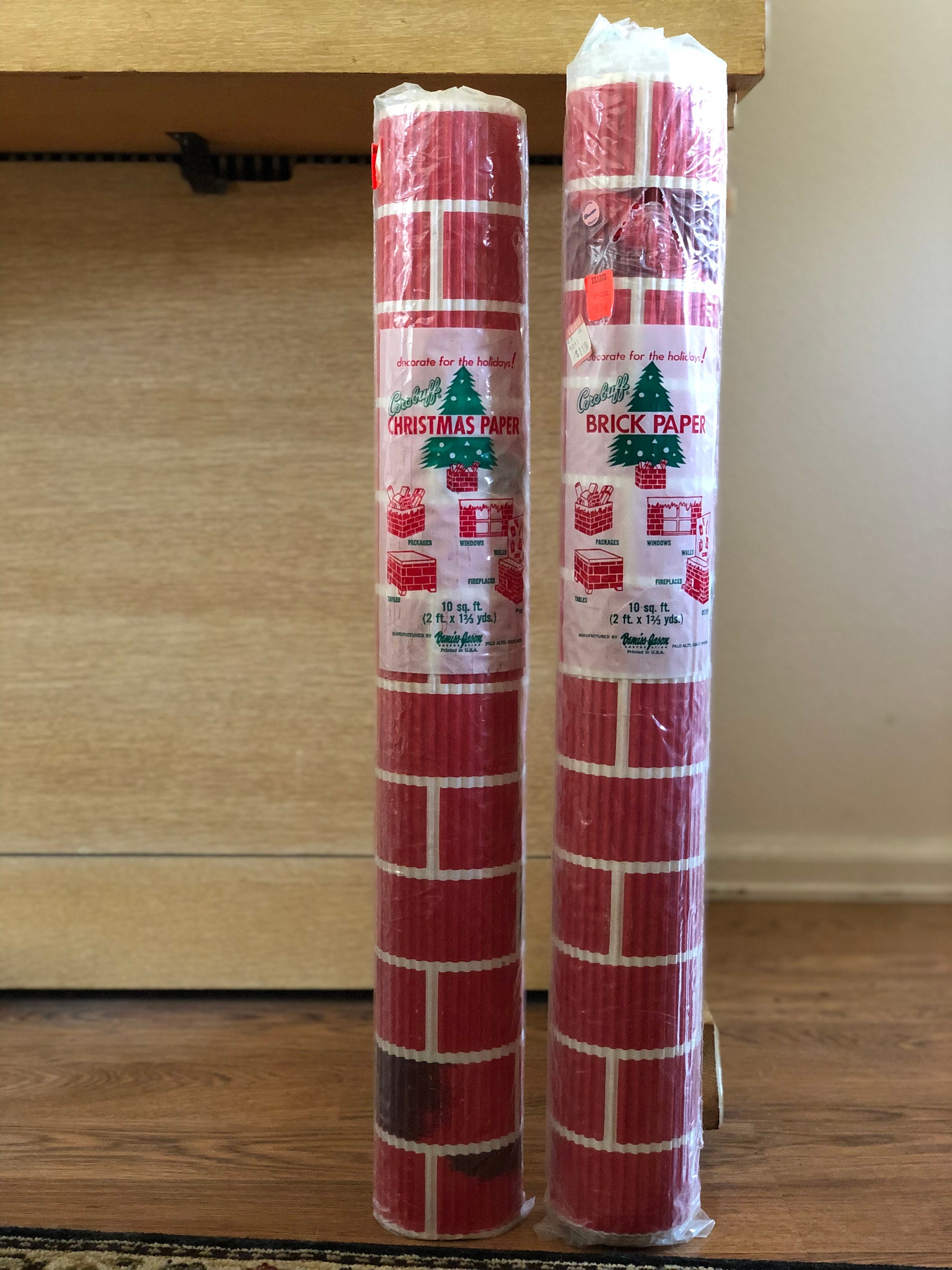 Vintage Corobuff Brick Paper, Vintage Red Brick Corrugated Paper ...